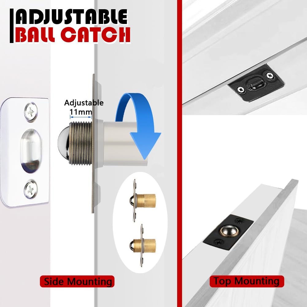 Snapklik.com : Closet Door Ball Catch Hardware, Stainless Steel ...
