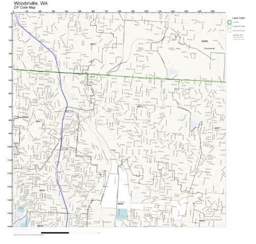 ZIP Code Wall Map of Woodinville, WA ZIP Code Map Not Laminated: Amazon ...
