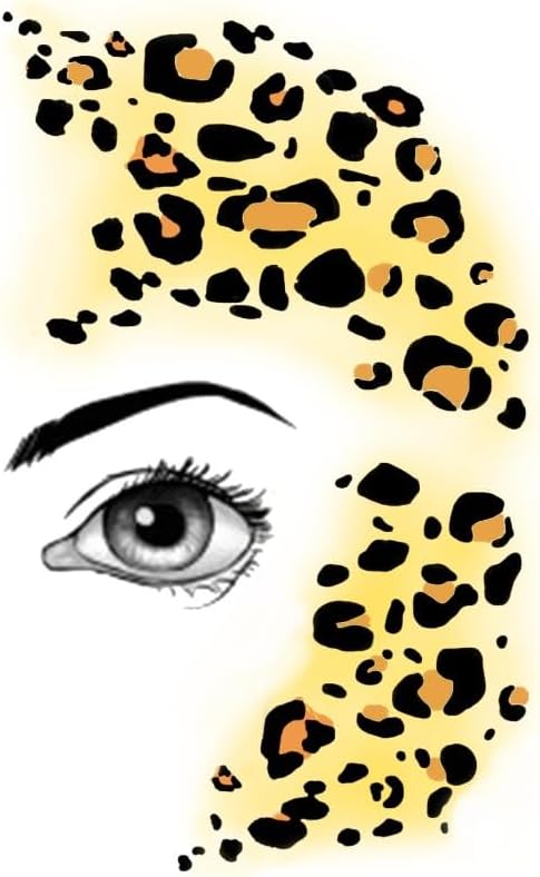 Amazon.com : Leopard skin temporary face tattoo x2 Instant Facepaint ...