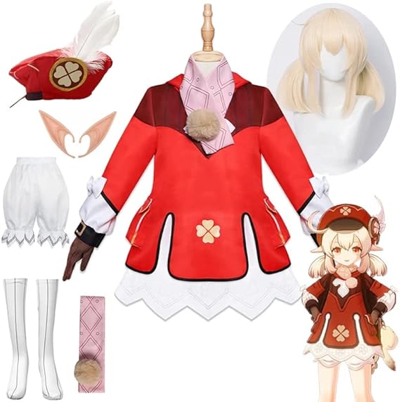 Mr.LQ Klee Genshin Impact Cosplay Wig Hat Ears Anime Game Genshin Klee ...
