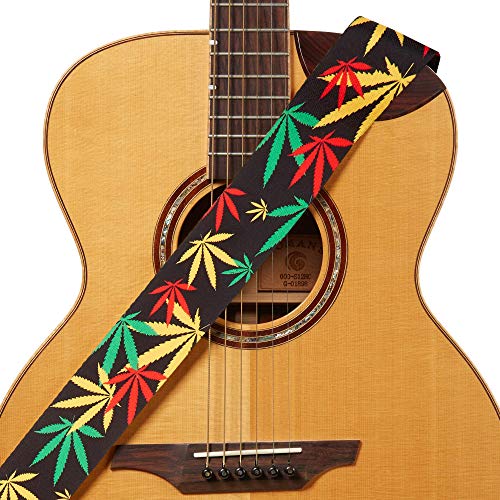 Snapklik.com : Amumu Reggae Marijuana Leaf Guitar Strap For Acoustic ...