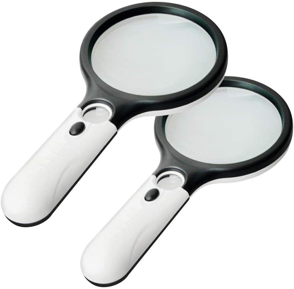 Amazon.com: 2 Pack Magnifier 3 LED Light, Marrywindix 3X 45X Handheld ...