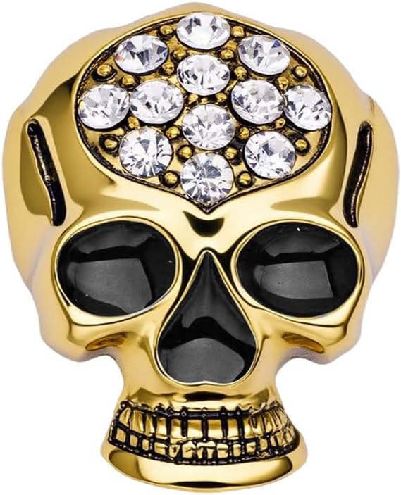 Amazon.com: Gothic CZ Skull Brooches Pin Women Men Gold/Silver Plated ...
