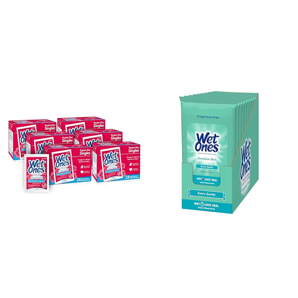 Amazon.com : Wet Ones Antibacterial Hand Wipes Singles, Fresh Scent ...