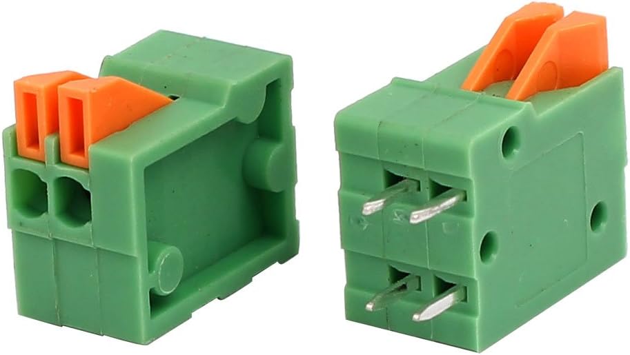 Sourcingmap 10pcs KF141V 150V 2A 2.54mm Pitch 2P Green Spring Terminal ...