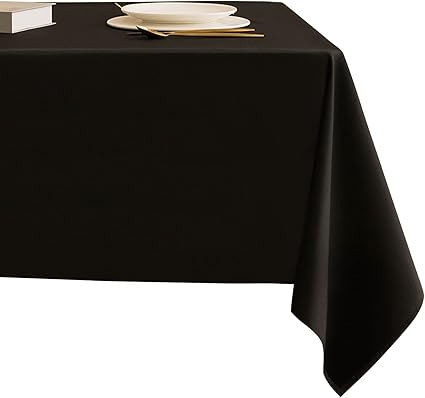 Amazon.com: Aocoz Black Tablecloth - Rectangle 90 x 132 Inch Stain ...