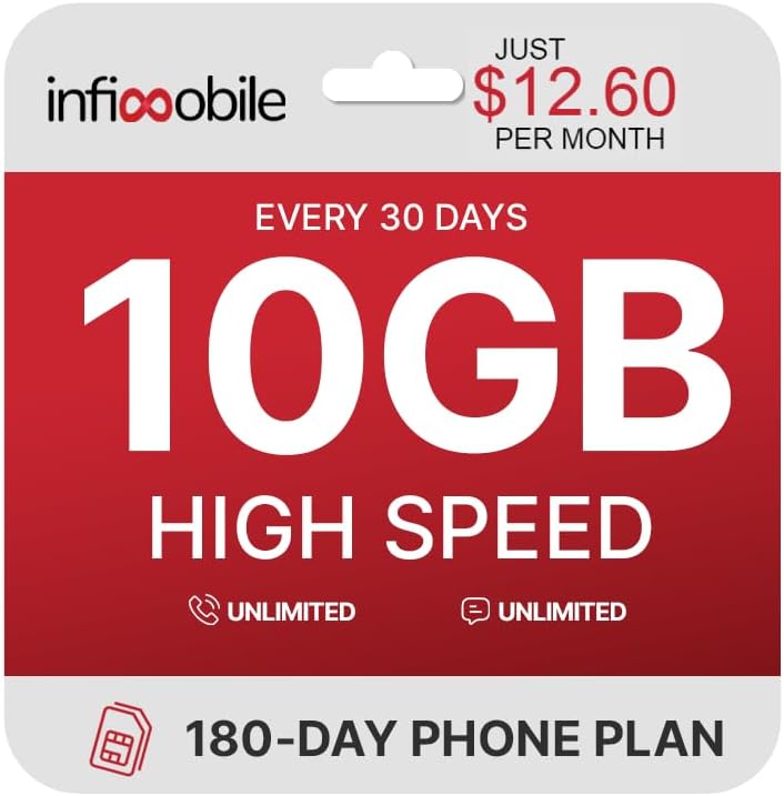 Amazon.com: $12.6/Month | Infimobile Prepaid Unlimited Plan: 6 Months ...