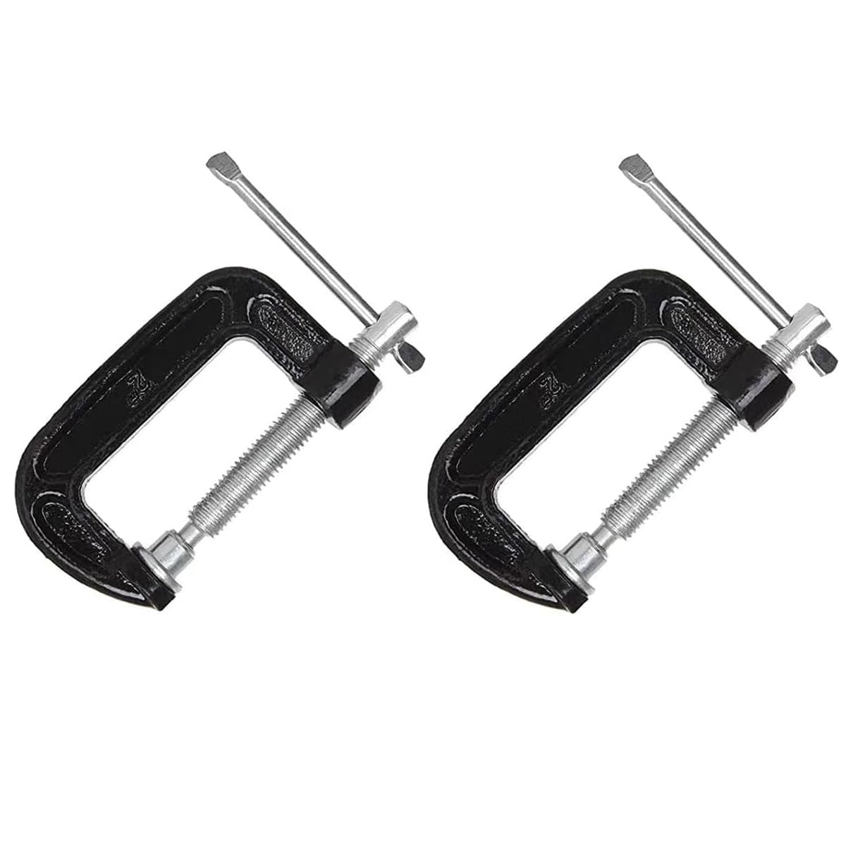 2 Inch C-Clamp Set, Heavy Duty Steel C Clamp Industrial Strength C ...