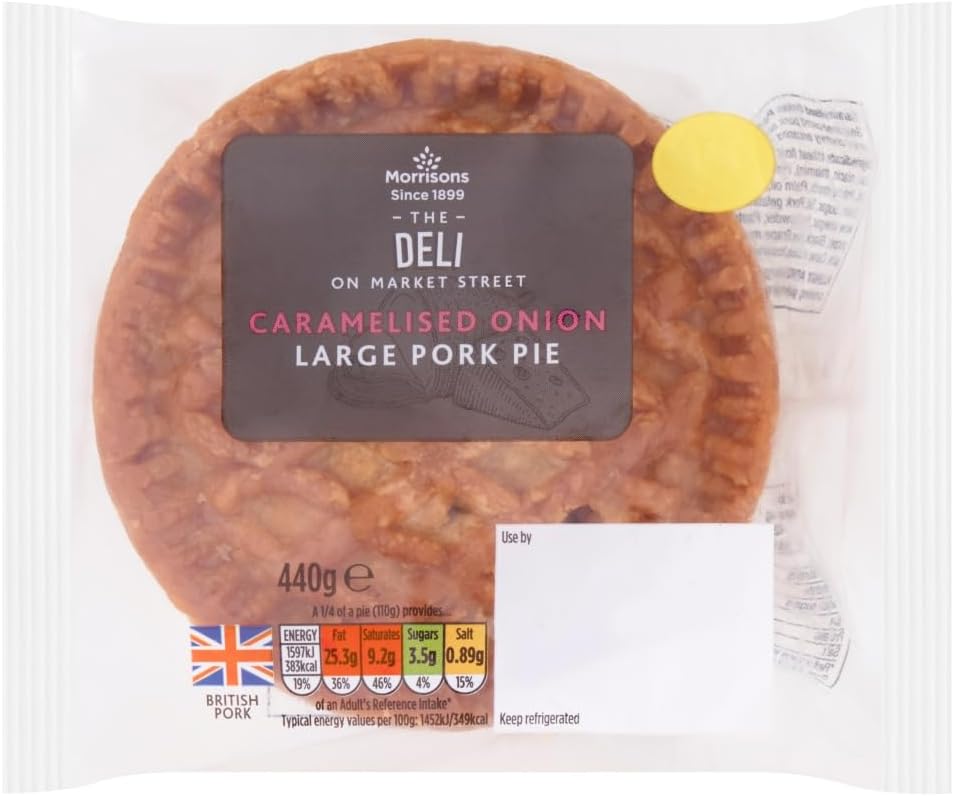 Morrisons Market Street Deli Caramelised Onion Large Pork Pie 440g ...