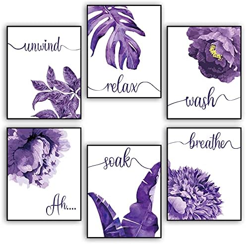 Amazon.com: ONIZHITY 3Pcs Purple And Gold Bathroom Decor Purple Gold ...