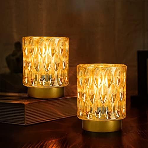Battery Operated Table Lamps Timer, Mini Crystal Lamp for Area No Plug ...