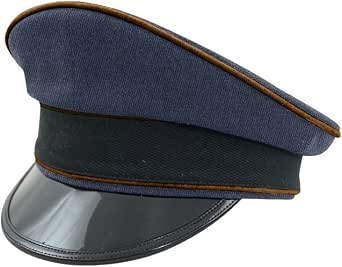 Amazon.com: WW2 German Luftwaffe Air Signals Blue Gabardine Visor Cap ...