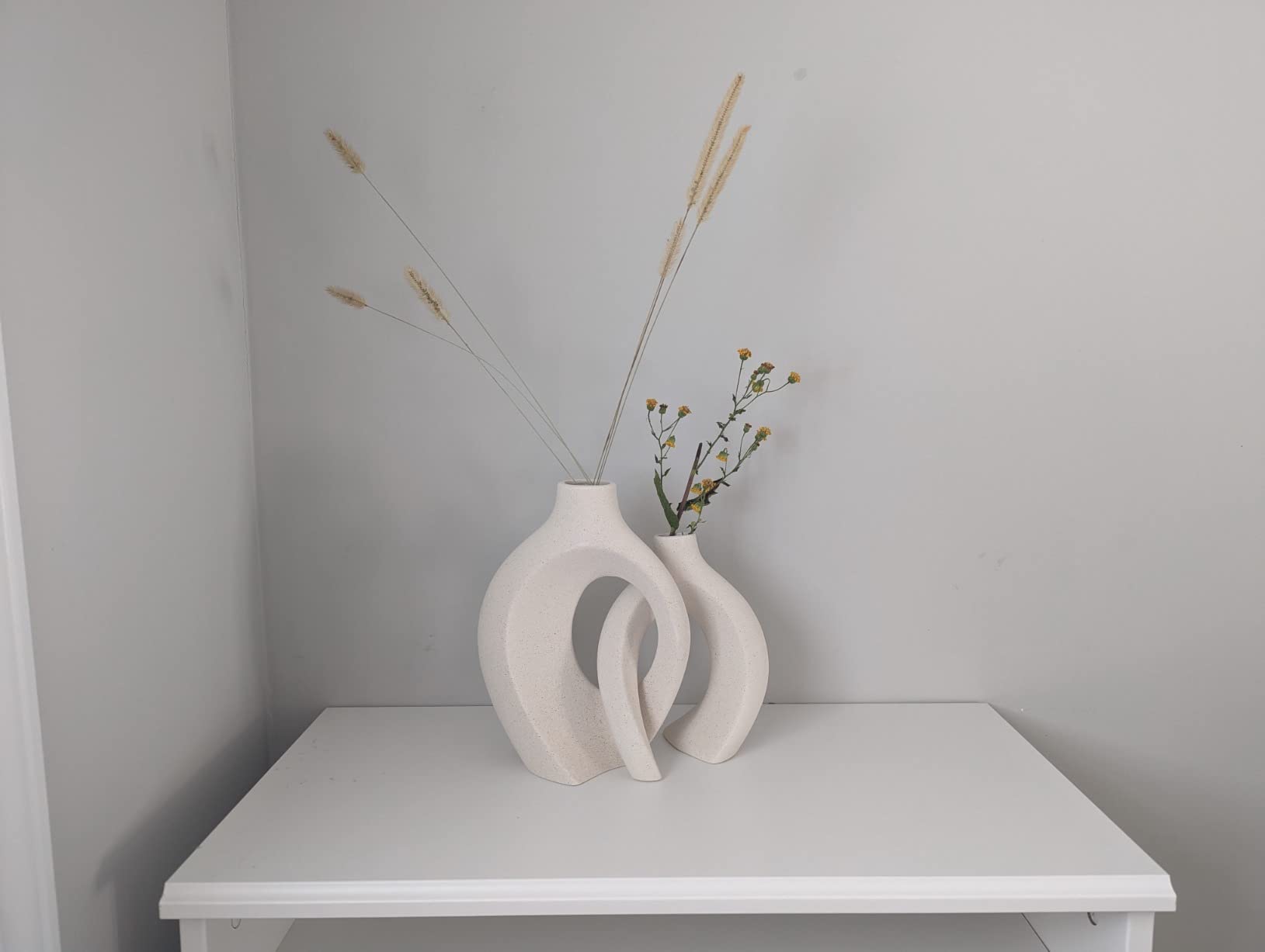 $9/mo - Finance Cream Color Ceramic Vase for Modern Home Decor, Matte ...