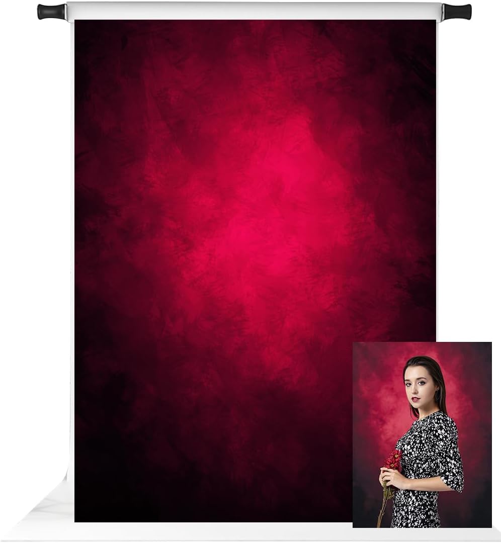 Kate 6.5x10ft Wine-Red Portrait Photography Backdrop Abstract Deep Red ...