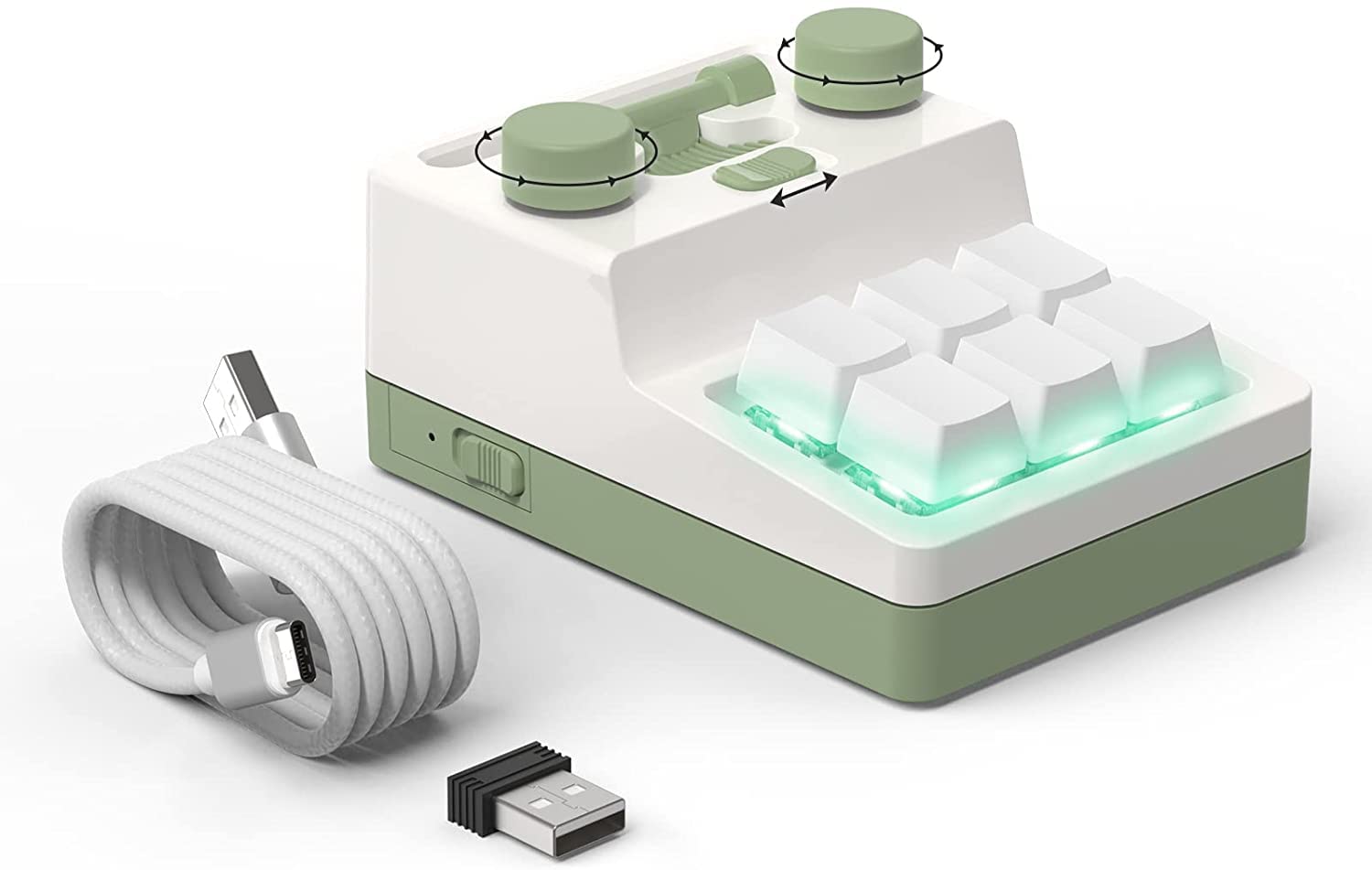 Buy 6 Key 2 Knob Wireless Macro Programmable Keyboard,Bluetooth 5.0/2 ...