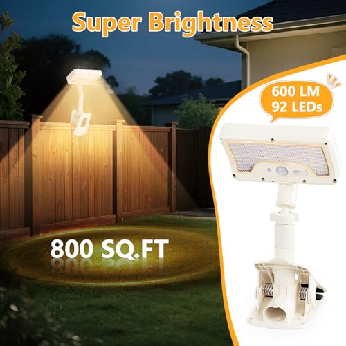 Clip On Solar Lights Outdoor with Motion Sensor, 360Rotatable ...