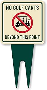 Amazon.com: SmartSign No Golf Carts Beyond This Point Yard Stake Sign ...