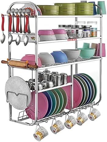 L LIVILON Wall Mount Kitchen Utensils Dish Rack Stainless Steel Utensil ...