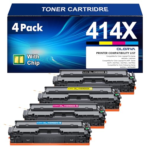 414X Toner Cartridges 4 Pack High Yield (with Chip) Compatible ...