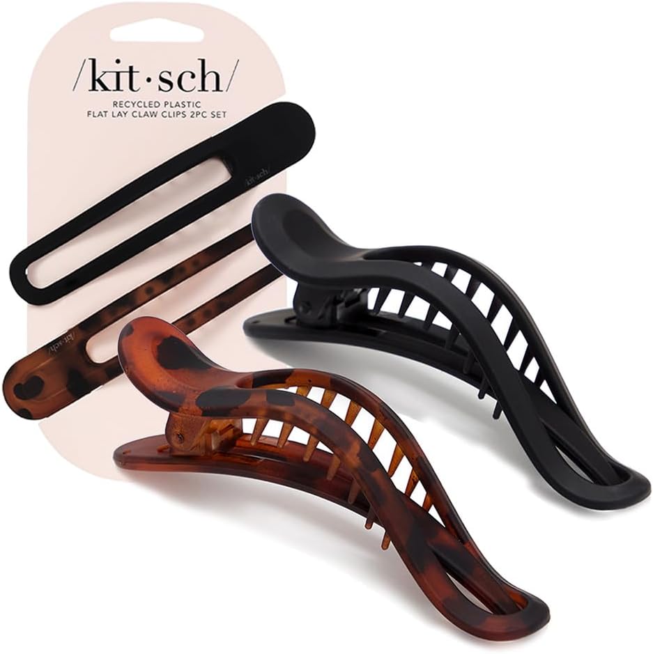 Kitsch Flat Hair Clips, Flat Claw Clips for Women, Lay Down Claw Clip ...