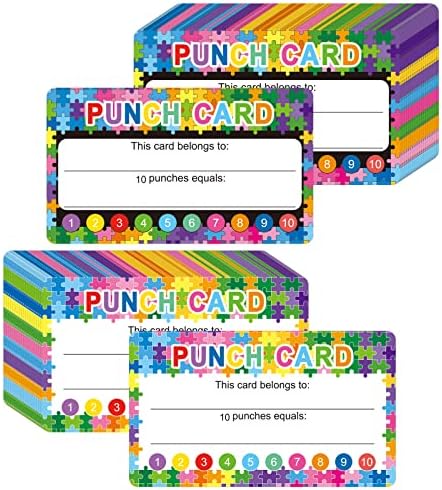 Amazon.com : 290 Pcs Punch Cards for Classroom Kids Reward Punch Cards ...