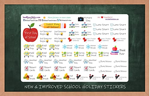 Amazon.com: School Holiday Planner Stickers, Teacher Planner Stickers