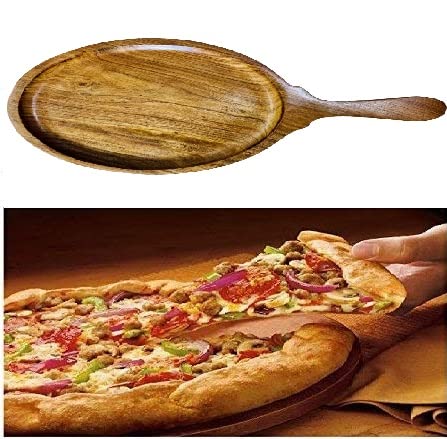 Buy Homefrills Hand-Crafted Sheesham Wood Pizza Pan, Pizza Serving Tray ...