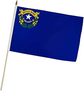 Amazon.com : New 1 Dozen Nevada Flags 12x18in Stick Flag State of ...