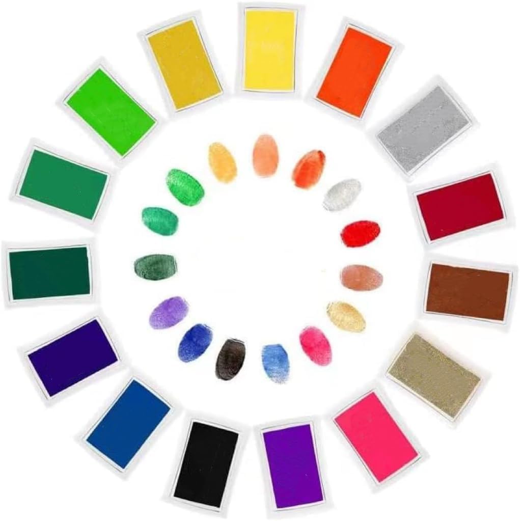 Ink Pads for Kids, 15 Pack Stamp Pads Washable Craft Ink Stamp Pads for ...