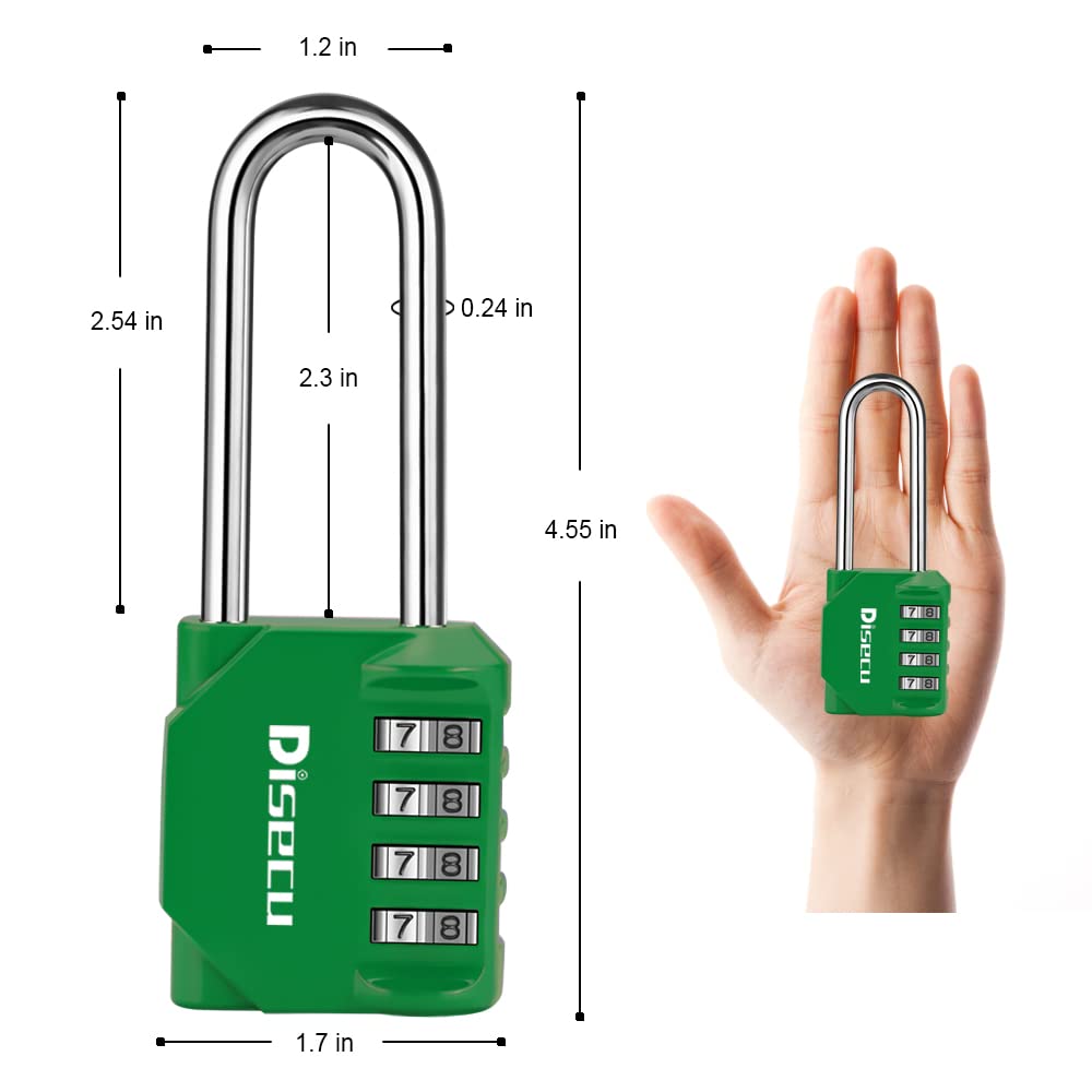 Snapklik.com : 2 Pack Disecu 2.6 Inch Long Shackle Combination Lock, 4 ...