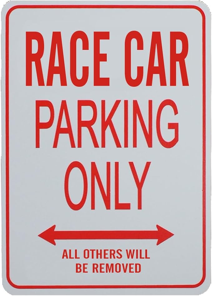 Amazon.com: RACE CAR Parking Only - Miniature Fun Parking Sign : Toys ...