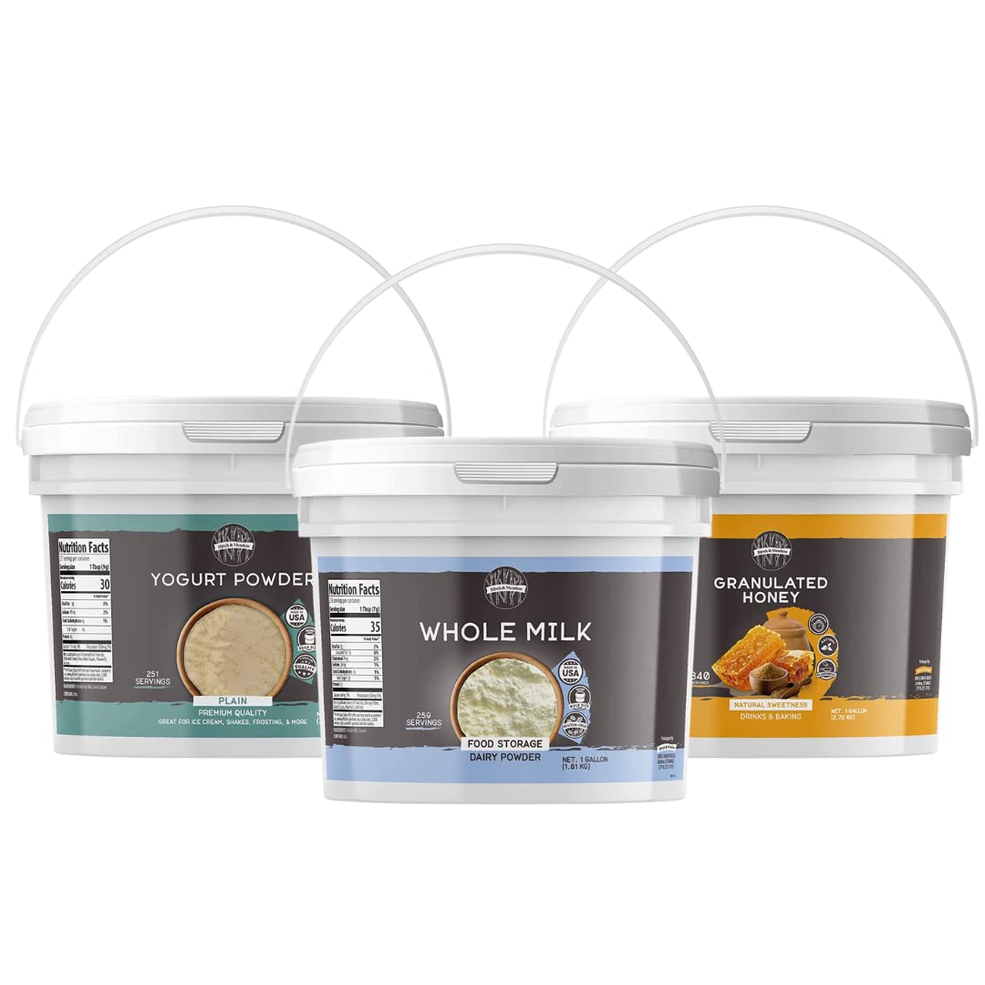 Amazon.com : Birch & Meadow Powder Storage Staples Bundle, Whole Milk ...