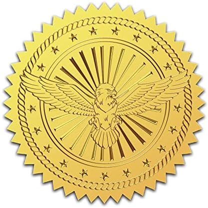 Amazon.com: CRASPIRE 2" Eagle Gold Foil Embossed Stickers USA Star ...