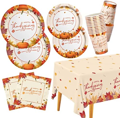 Amazon.com: Fall Party Supplies Thanksgiving Autumn Decorations-96 PCS ...