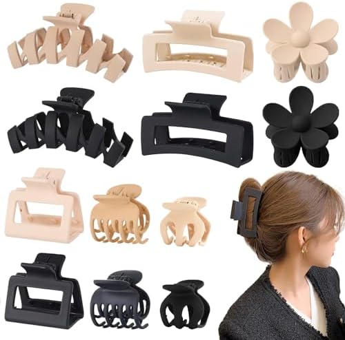 Amazon.com: 12 Pack Large Hair Claw Clips Flower Hair Clips Big Claw ...