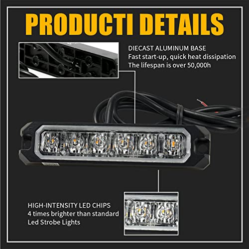 Snapklik.com : 2pack Ultra Slim 6-LED Flashing Strobe Lights For Truck ...