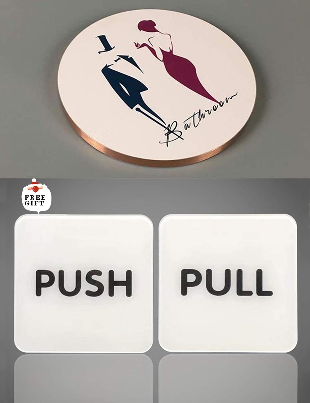 Buy Runningfish New Creative Three-Dimensional Warm Bathroom Sign ...