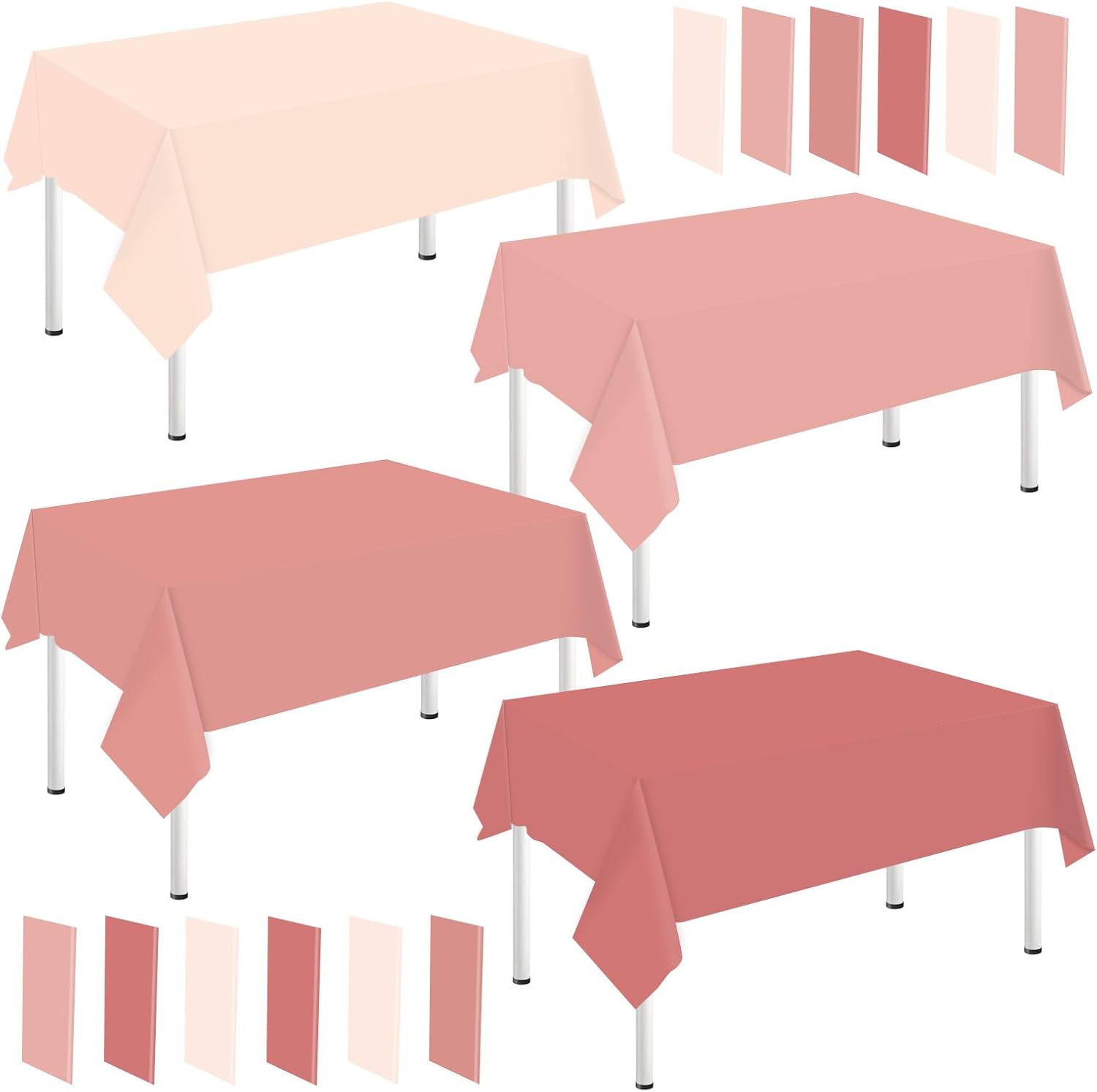 Amazon.com: Whaline 16Pcs Pink Plastic Tablecloth 4 Pink Series Colors ...