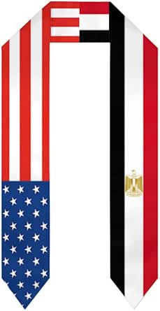 Amazon.com: Egypt Egyptians America Flag Graduation Stole/Scarf/Sash ...
