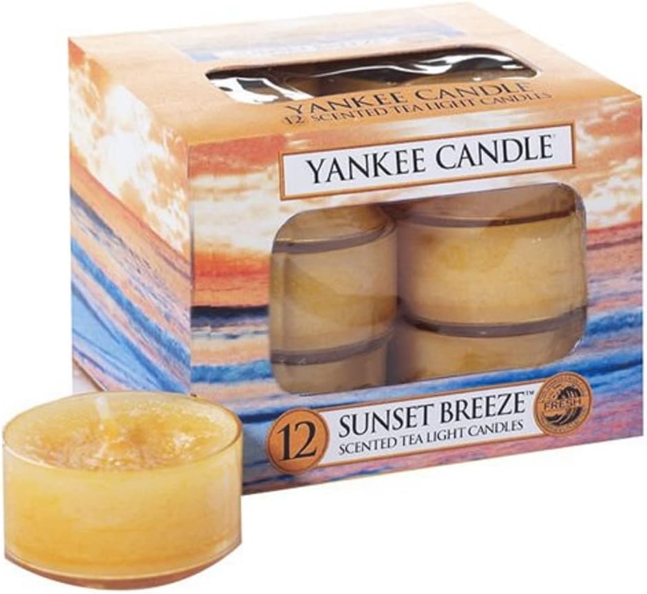 Yankee Candle Tea Light Candles, Sunset Breeze, Pack of 12 : Amazon.co ...
