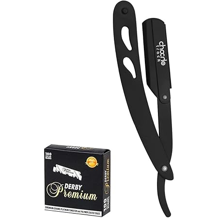 Amazon.com: BEAUTICONE Straight Razor - Black Full Steel Barber Razor ...