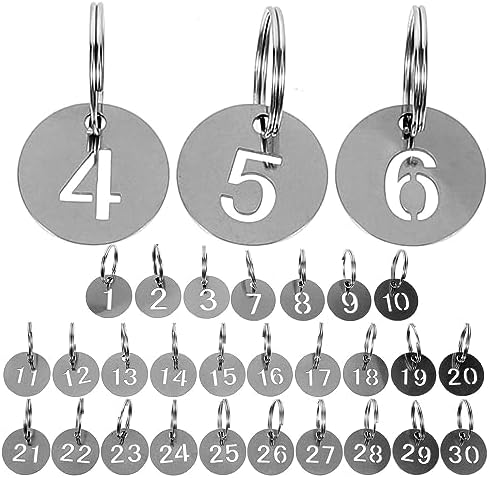 Amazon.com : MAGICLULU 30pcs Stainless Steel Number Tags Durable Key ...