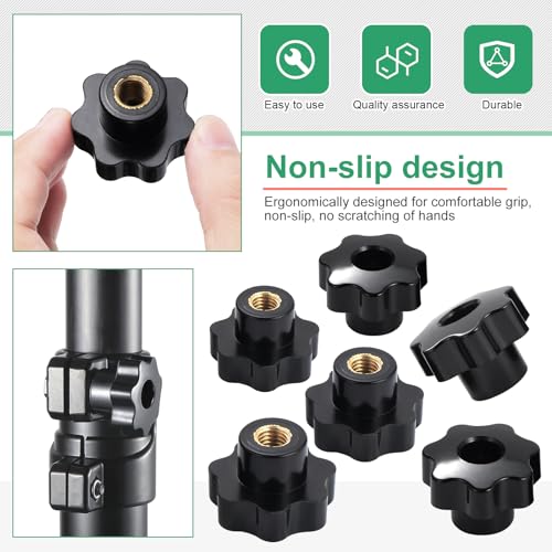 Snapklik.com : OCR 10Pcs 7 Star Through Hole Knob M10 Knurled Thread ...