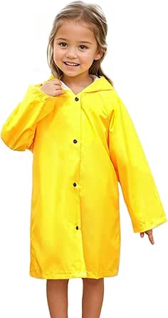 Amazon.com: BEBAOVO Yellow Rain Jacket for Kids, Waterproof Hooded Raincoat for Boys Girls ...