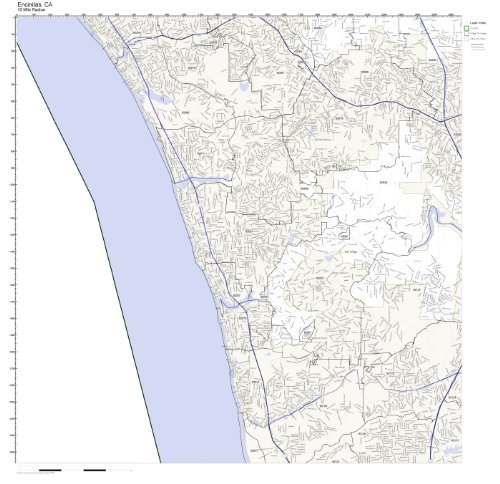 Encinitas, CA ZIP Code Map Not Laminated: Amazon.com: Office Products