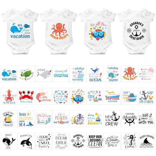 Snapklik.com : Teling 36 Pcs Iron On Decals Baby Shower Games Iron On ...