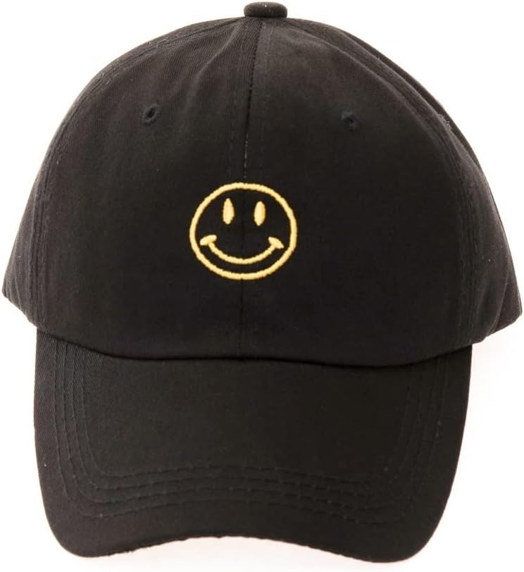 ARVORES Smiley Face Baseball Cap - Embroidered Hat Adjustable Cute ...