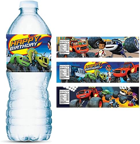 Amazon.com: 24PCS Blaze and The Monster Machines Water Bottle Labels ...