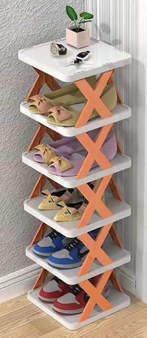 SMIVEK SKY 6 Layer Shoe Rack Design Lightweight Adjustable Plastic ...