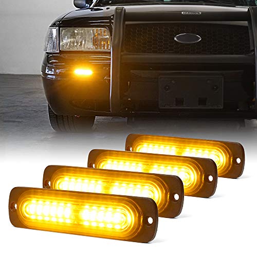Emergency Flashing Lights Xprite 12 LED Amber Strobe Light Kit - 8pc ...